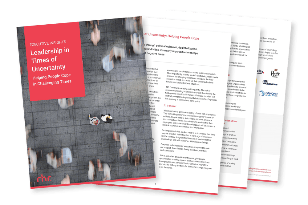Leadership in Times of Uncertainty | RHR | Global Leadership Consultancy